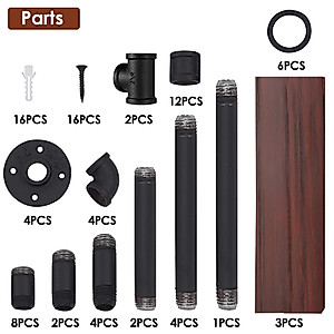 ivinta Bathroom Shelves Floating Shelves, 24" Towel Holder Pipe Wall Shelf Rustic Wall Mounted Storage Shelves with Towel Bar, Industrial Wall Organizer Towel Racks 3 Shelf…