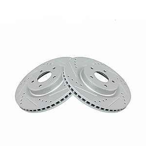GCDAHZZ Front Performance Drilled Slotted & Coated Brake Rotor Pair Fits 850240825