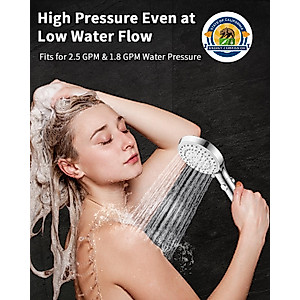 FASDUNT Shower Head with Handheld, High Pressure Handheld Shower Head with 80" Extra Long Stainless Steel Hose & Adjustable Bracket, Showerhead with ON/OFF Switch for Pets Bath