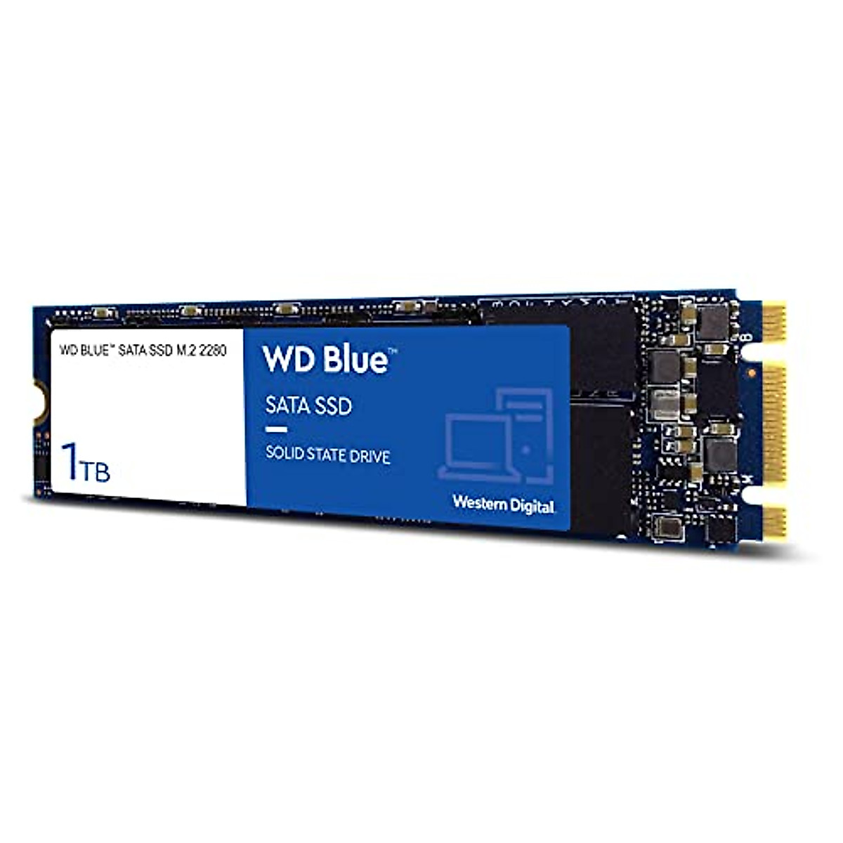 Western Digital 1TB WD Blue 3D NAND Internal PC SSD - SATA III 6 Gb/s, M.2 2280, Up to 560 MB/s - WDS100T2B0B
