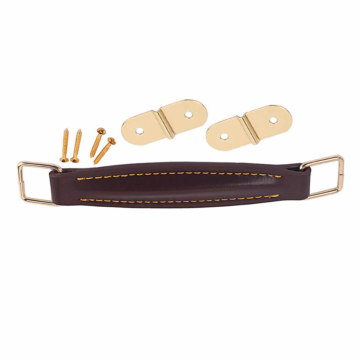 Amplifier Handle Leather Strap PU Leather Handle Replacement Parts with Mounting Screws for Guitar Audio Amplifier, 1 pcs (Coffee)