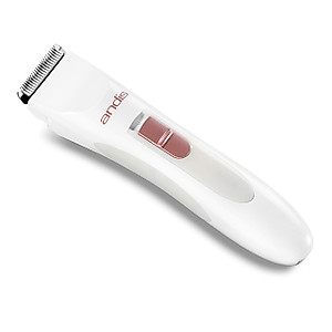 Andis 24630 Women's Personal Electric Trimmer - Detachable Stainless-Steel Blade - for Legs, Underarms Hair Removal - Rechargeable Cordless Slim Design - 6-Piece Kit, White