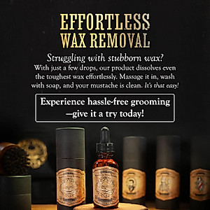 THE VINTAGE GROOMING CO. Mustache Wax Remover Night Fury Oil by Death Grip - Get Wax Out Of Your Handlebar Moustache Or Beard | Mustache Cleaner Kit