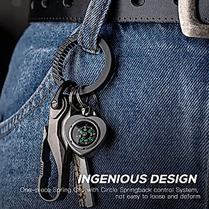 TISUR Titanium Carabiner Keychain Clip,D Key Rings for Keychains,Quick Release Keychain ,Key Chain Clip for Men Women (Black)