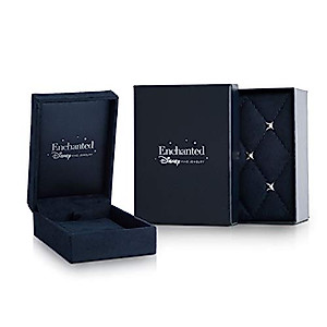 Jewelili Enchanted Disney Fine Jewelry Sterling Silver 1/10 Cttw Diamond and Pearl Ariel Shell Pendant