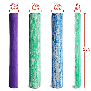 OPTP PRO-Roller Standard Density Foam Roller, Half-Round 36 Inch Foam Roller for Exercise and Physical Therapy, Green 36" x 3"