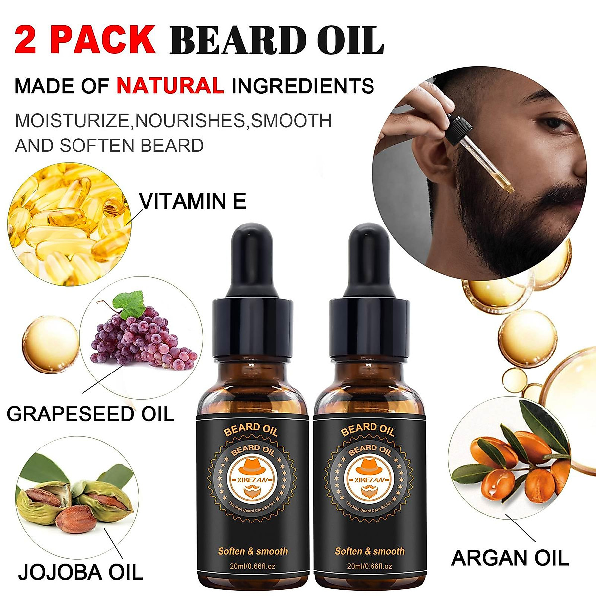 XIKEZAN Birthday Gifts for Men w/Beard Kit and Beard Straightener Kit