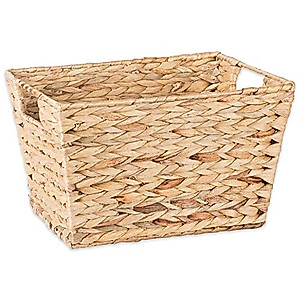 DII Z02006 Natural Water Hyacinth Storage Basket with Handles,Set of 2 Medium