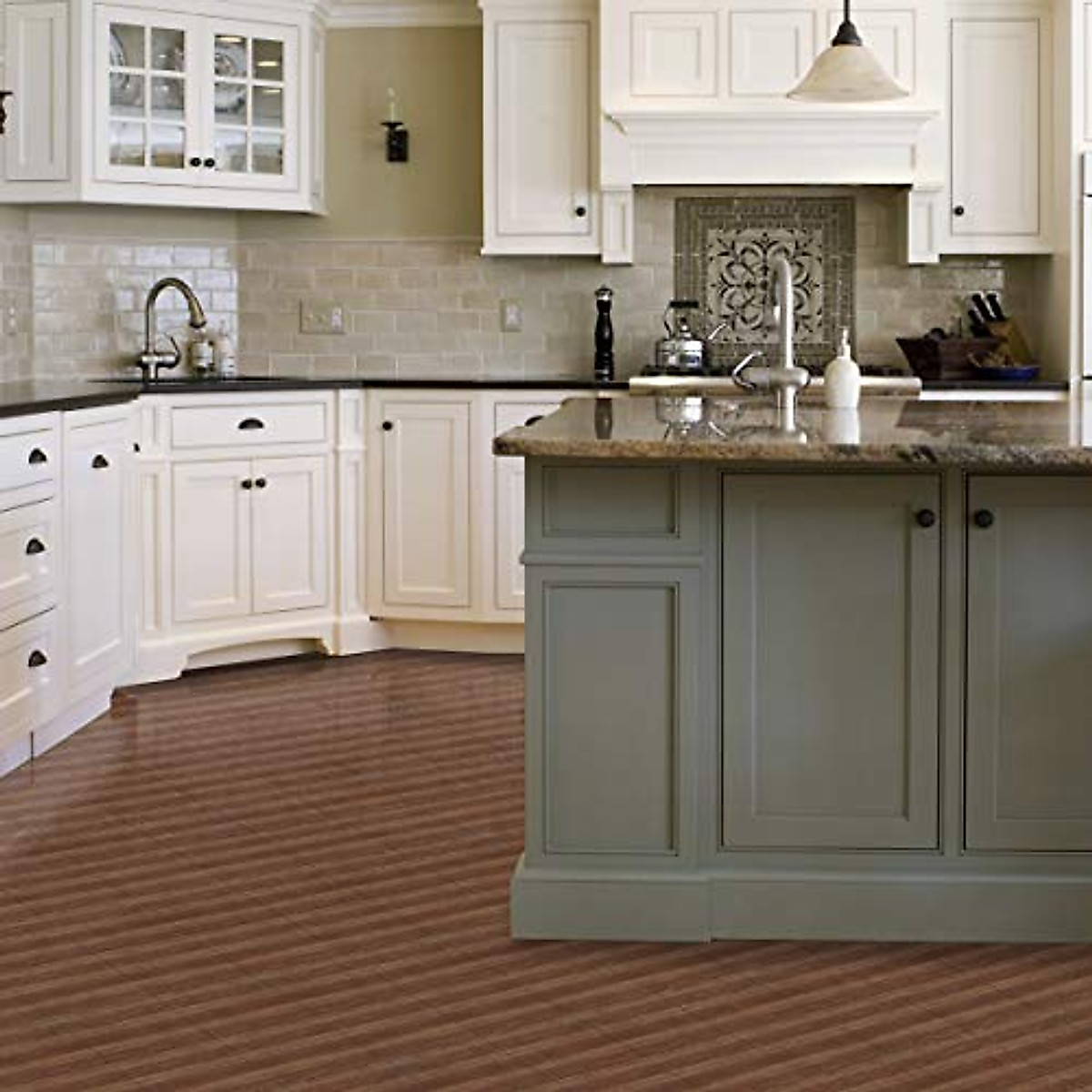 Tivoli Self Adhesive Vinyl Floor Tiles, 45 Tiles - 12" x 12", Medium Oak Plank-Look - Peel & Stick, DIY Flooring for Kitchen, Dining Room, Bedrooms, Basements & Bathrooms by Achim Home Decor