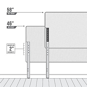 LUCID Upholstered Rectangle Square Tufting headboard, King/California King, Pearl