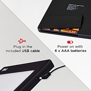 KODAK LED Light Box 5”x4” for Negatives, Slides & Films | Illuminated Board Panel for Viewing & Scanning Photos, Tattoo Drawing, Artist Sketching, Stenciling & More | Glare-Free, Battery & USB Powered