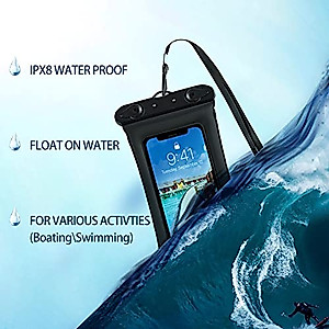 Syking Floating Waterproof Pouch Cellphone Dry Bag Case for Samsung Galaxy Note 20 Ultra S22 Plus S21 S10e S9 Note 10+ A03S A02S A13 A32 A42 A52 A02 A11 A21 A51 A71 5G iPhone 13 12 Pro Max 11 XR-Black