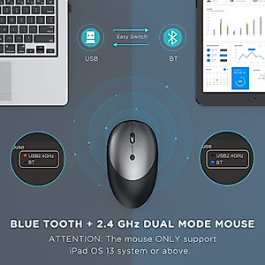 Keyboard and Mouse for iPad, iPhone, Wireless Bluetooth Backlit Keyboard and Mice for iPad 10.2 2019, 2020, iPad Air 4, iPad Pro 11, 12.9 in, iPhone 8, iPhone 11, ect, Space Gray