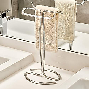 iDesign Metal Hand Towel Rack, The Axis Collection – Holds 2 Hand Towels, 7.75” x 6.25” x 13.5”, Chrome