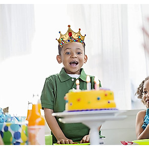 Richness DIY Party Crowns Foam Kids Tiaras Make Your Own Crowns with Jewel Stickers Party Favors for Kids Pack of 12 … (Multicolor) …