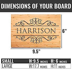 Personalized Cutting Board, Housewarming Gift | 9x6 |12 Designs & 2 Sizes, Wedding Gifts for Couple, Anniversary & Kitchen Sign - Bamboo Rectangular #G
