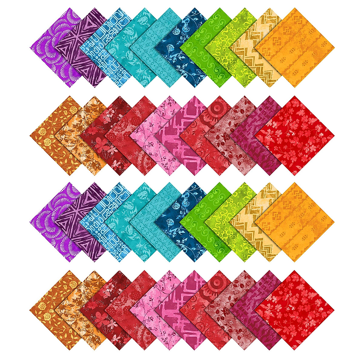 Soimoi Batik Print Precut 10-inch Cotton Fabric Quilting Squares Charm Pack DIY Patchwork Sewing Craft