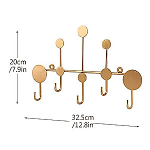 dedoot Coat Hooks Wall Mounted, Metal Coat Rack 5-Hook Gold Heavy Duty Entryway Hook for Clothes Hat Key Towel and Bag