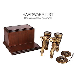 Vida Brillante Drink Dispenser for parties Bar Accessories Gifts for Husband Dad Man Cave Decor for Whiskey Lovers with Brass Tube &Wooden Base Suitable for Rum/Bourbon-2 Bottle