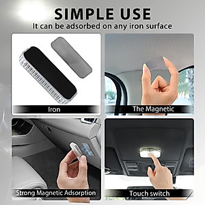 LivTee 2PCS Wireless Small Car LED Lights Interior, USB Rechargeable Car Interior Led Night Light for Car Decor, Car Accessories for Men and Woman (White)