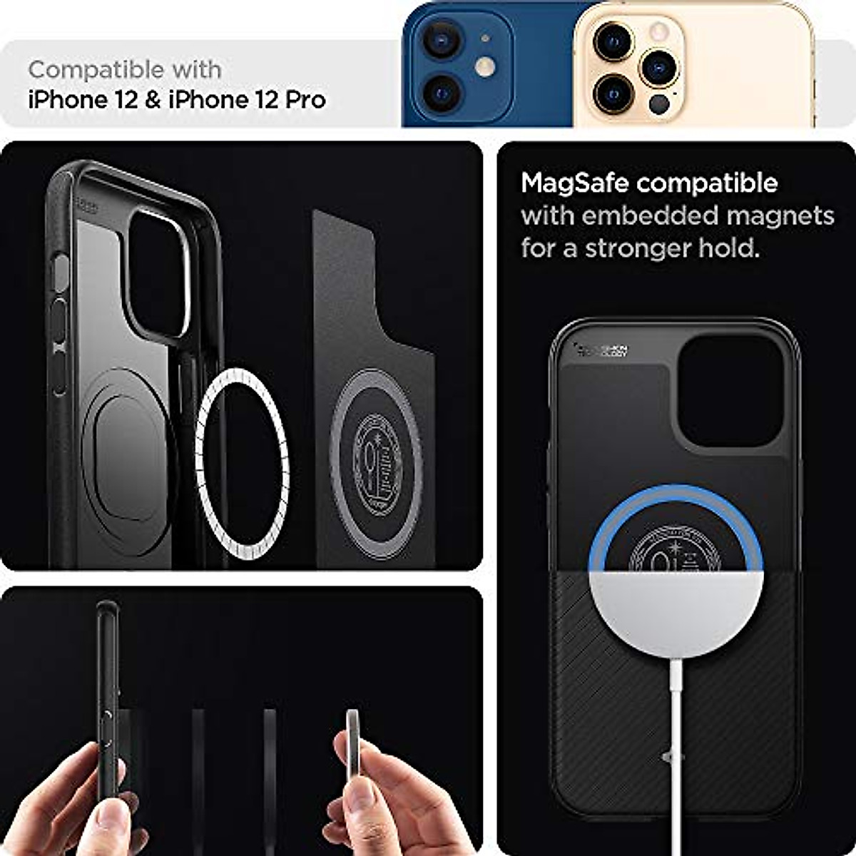 Spigen for iPhone 12 Pro Case, Mag Armor Case for iPhone 12 & 12 Pro - Matte Black