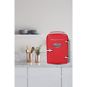 Frigidaire EFMIS175-RED Portable Mini Fridge-Retro Extra Large 9-Can Travel Compact Refrigerator, RED (Renewed)