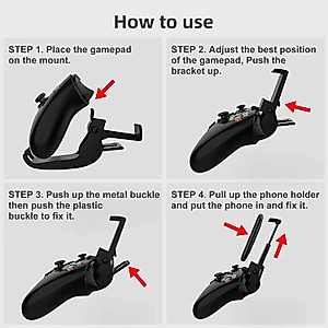 NBCP Xbox Series X Controller Phone Mount,foldable Phone holder for Xbox Series S|X/Xbox one Wireless Controllers cellphone clip ajustable(Clip Only)