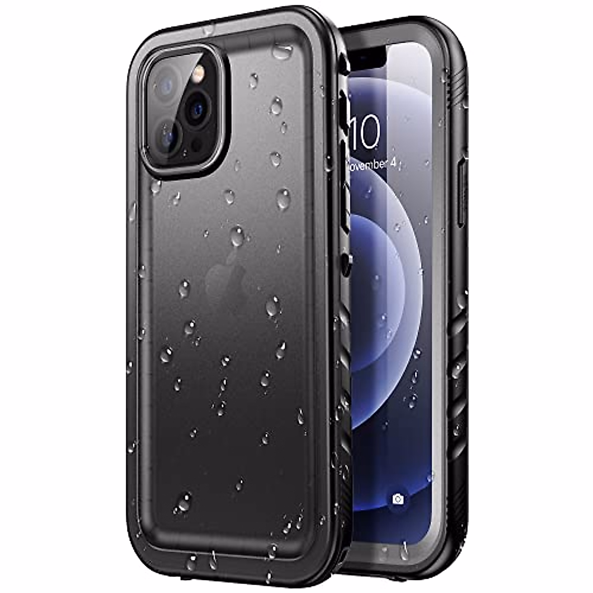 SPORTLINK Compatible with iPhone 12 Pro Max Waterproof Case - Full Body Shockproof Dustproof Phone Screen Protector Rugged Cases for iPhone 12 Pro Max 6.7 Inches Black