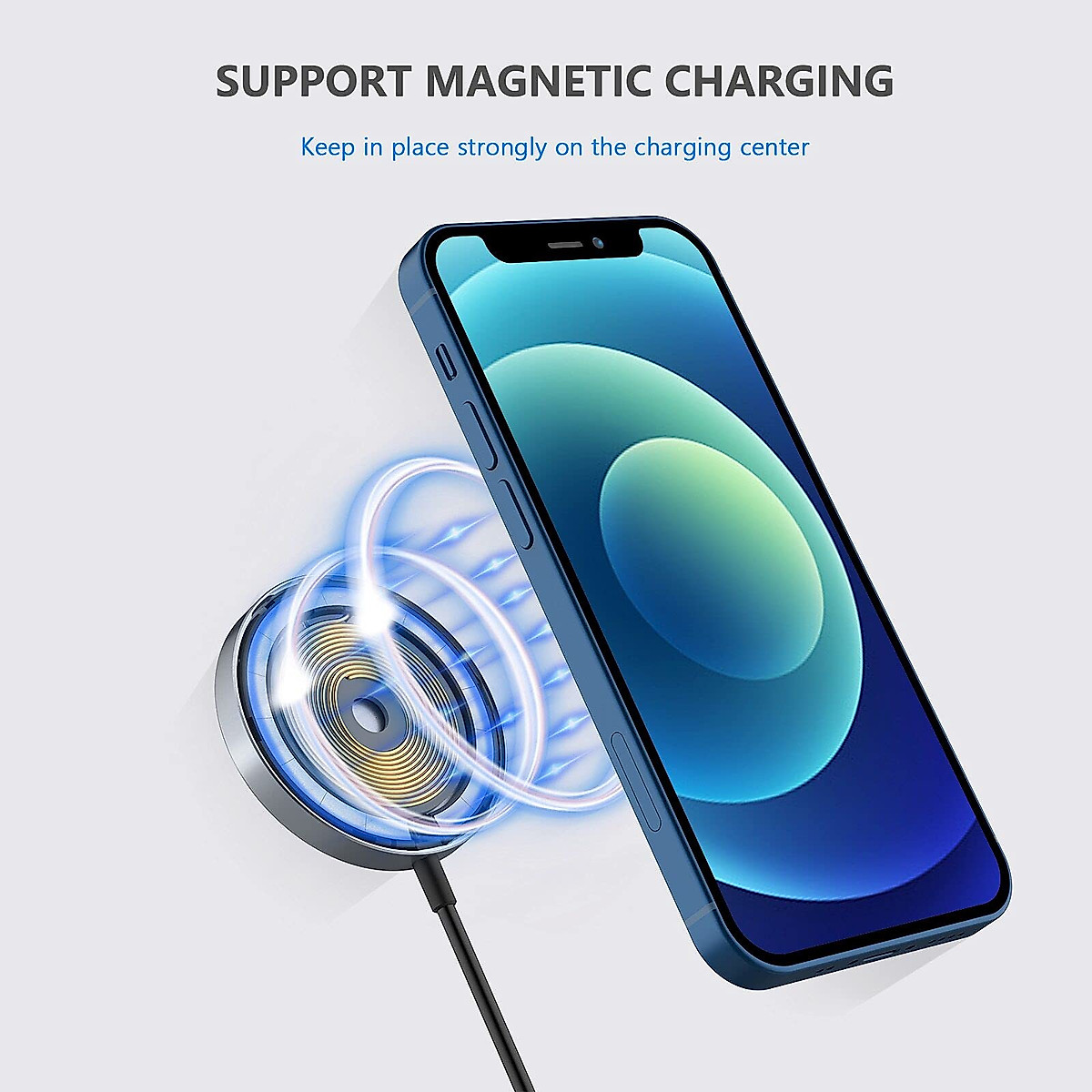 Yootech Magnetic Wireless Charger, Compatible with MagSafe Charger, 5ft Cable Metal Fast Wireless Charging Pad with USB-C 20W PD Adapter Compatible with iPhone 14/13/13 Pro Max/13 Mini/12,AirPods Pro
