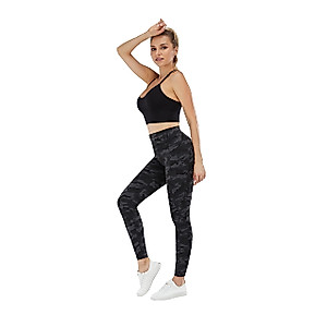 PHISOCKAT 2 Pack High Waist Yoga Pants with Pockets, Tummy Control Leggings, Workout 4 Way Stretch Yoga Leggings