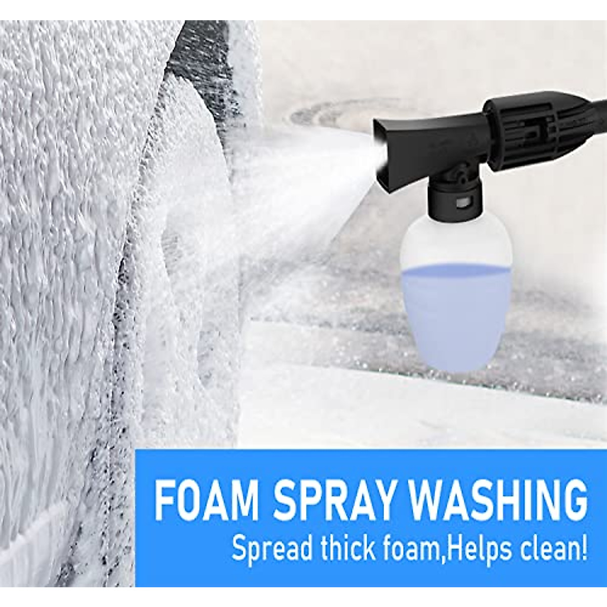 Suyncll 2.0GPM Electric Power Washer, 1600W High Pressure Washer, SY3000 Portable Electric Pressure Washer with Hose Reel, 4 Nozzles, Soap Bottle for Home/Garden/Car Cleaning(Blue)