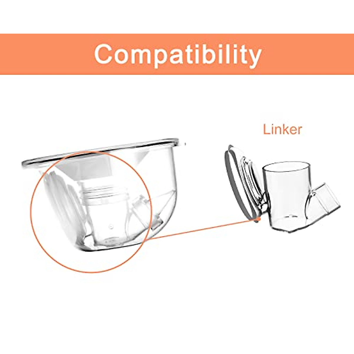 Loveishere Wearable Breast Pump Linker, Compatible with Momcozy S9/S10/S12/TSRETE/PADRAM/LoveOfLive/OMFMF Wearable Breast Pump, Accessories Connector Linker to Connect Flange Valve and Diaphragm