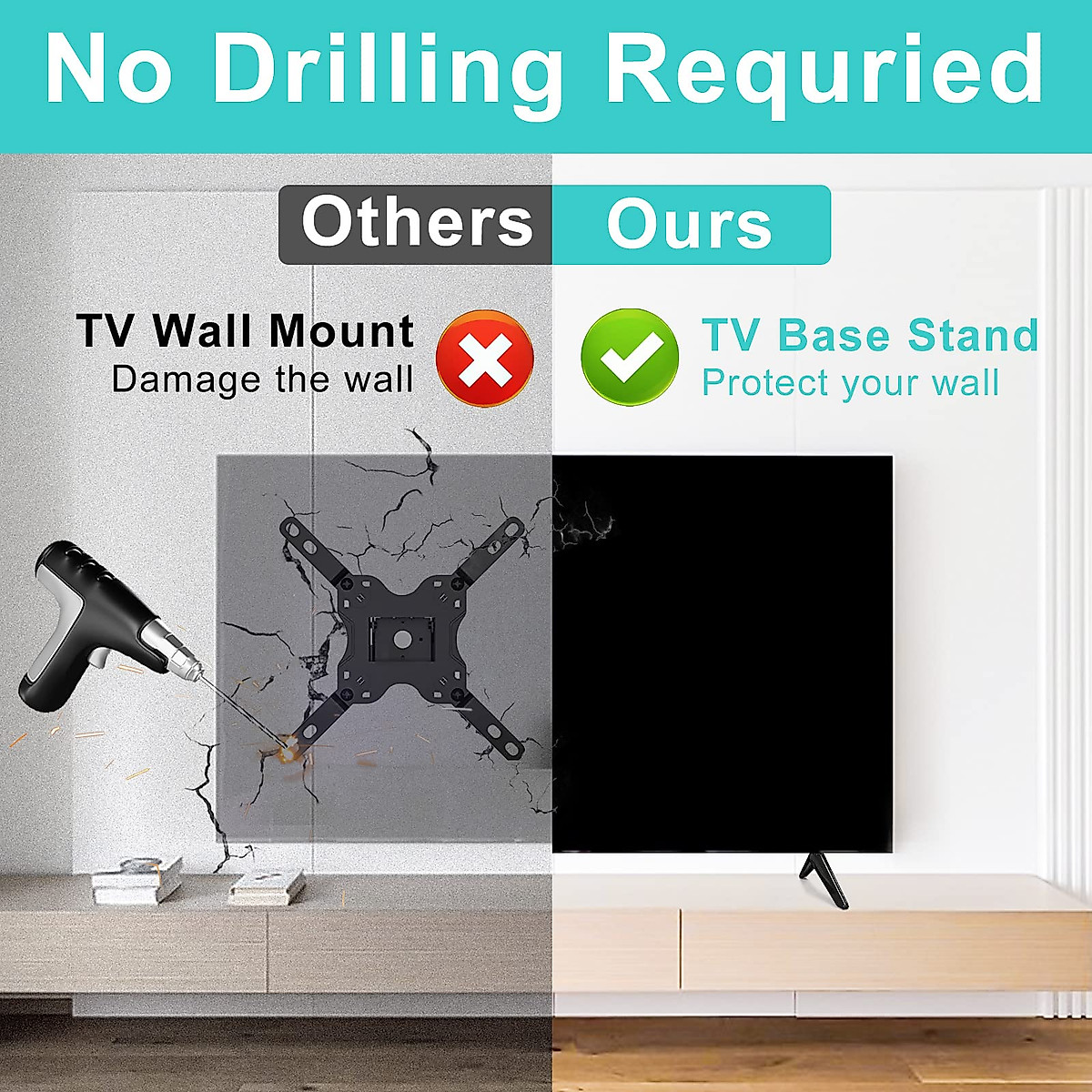 TV Legs for TCL Roku 28inch 32inch 40inch 43inch 49inch 50inch 55inch 65inch TV Stand Legs,Replacement Legs for TCL Roku TV 32S359 49S515 50S453 55S455 with Screws Set,Remote Holder & Instructions