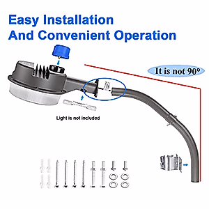 LEDMO Mounting Arm for LED Barn Light Adjustable Angle Sturdy Black Aluminum Extension Mounting Pole for Dusk to Dawm Outdoor Security Area Light Yard Light