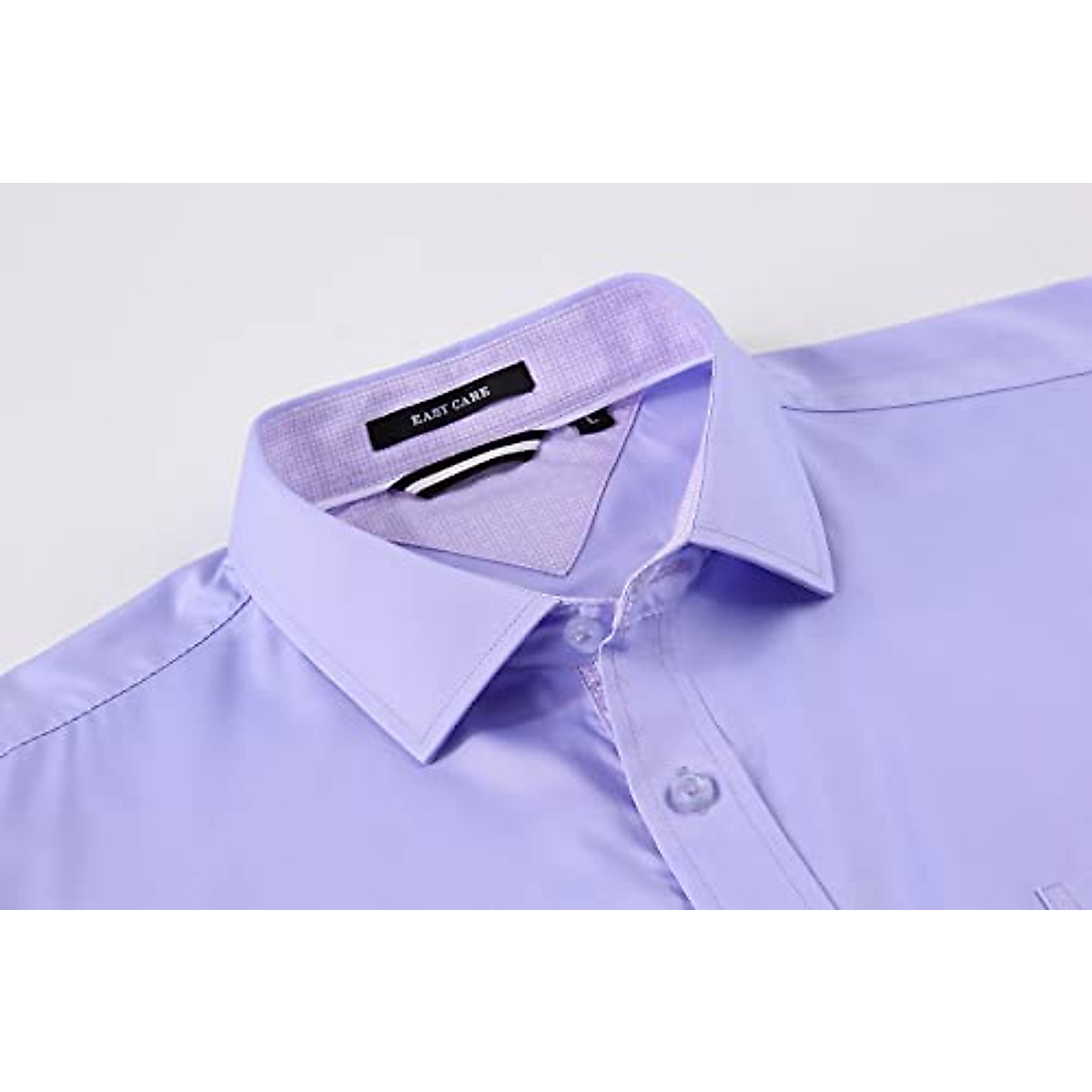 Alex Vando Mens Dress Shirts Wrinkle Free Regular Fit Stretch Bamboo Button Down Shirt,Lilac,XL