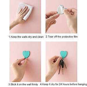 ZAAWUUT Adhesive Wall Hooks,10 Pieces Stainless Steel Decorative Sticky Hanger Without Nails for Home Office Classroom (White)