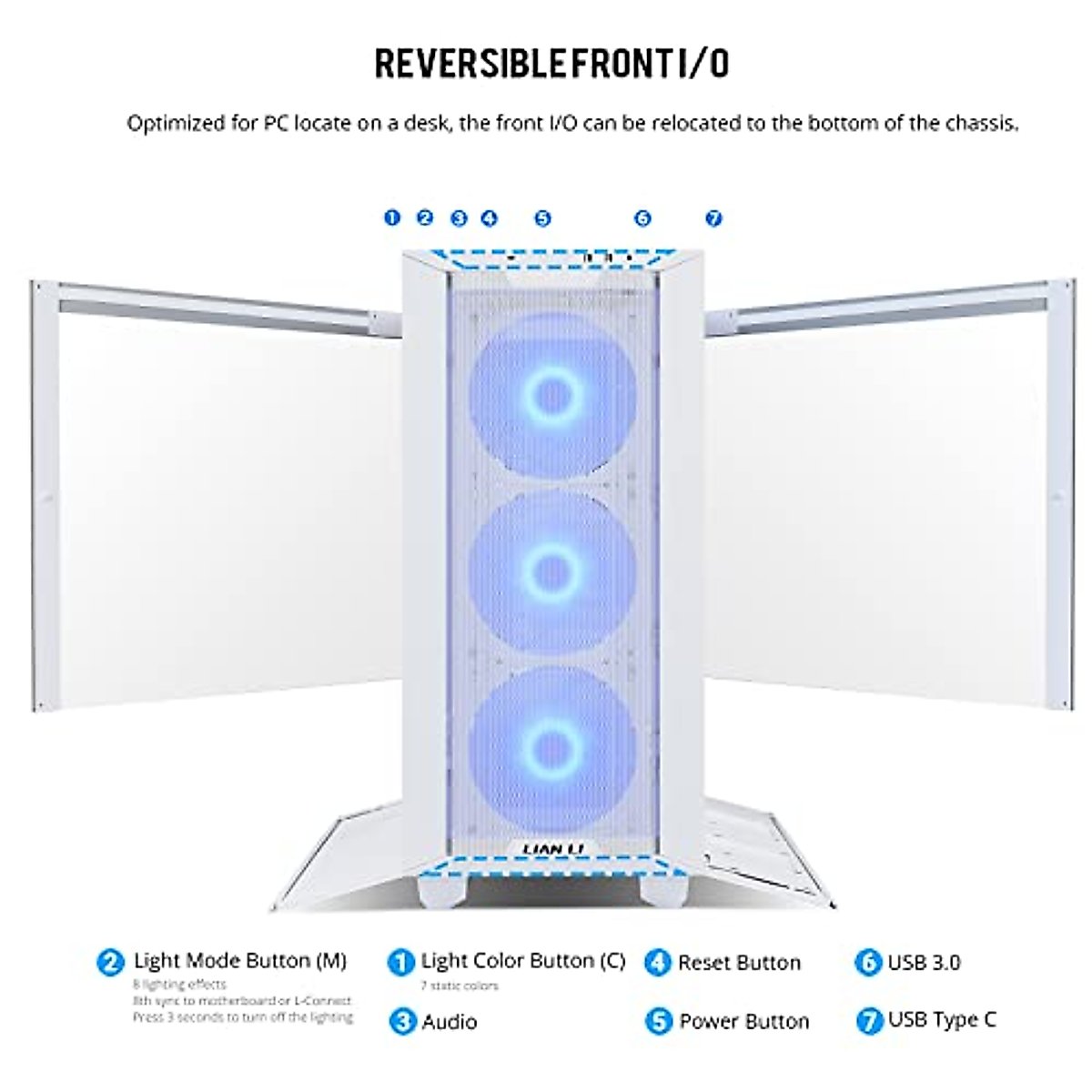 LIAN LI LANCOOL III E-ATX PC Case, Spacious RGB Gaming Computer Case with Hinged Tempered Glass Doors, Fine Mesh Panels, 4x140mm PWM Fans Pre-Installed High Airflow Chassis (White)