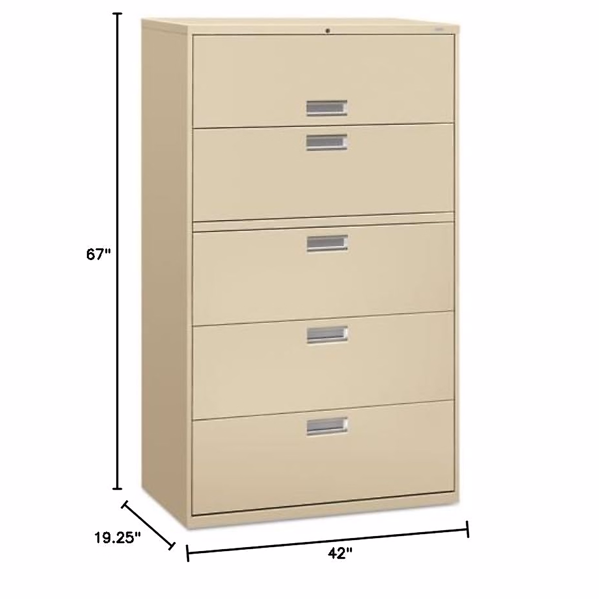 600 Series 42 inchW 5-Drawer File Finish:White
