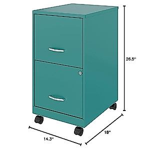 Lorell LYS SOHO File/File Mobile Cabinet, Teal