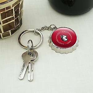 GRAPHICS & MORE Northeastern University Primary Logo Keychain Chrome Plated Metal Pop Cap Bottle Opener