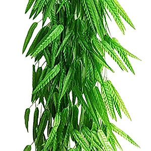 Artfen Fake Green Willow Rattan 71 Inch 10 Pcs Artificial Green Bamboo Leaves Artificial Greenery Lvy Vine Leaves Artificial Flower Garland for Home Hotel Office Wedding Party Garden Decor