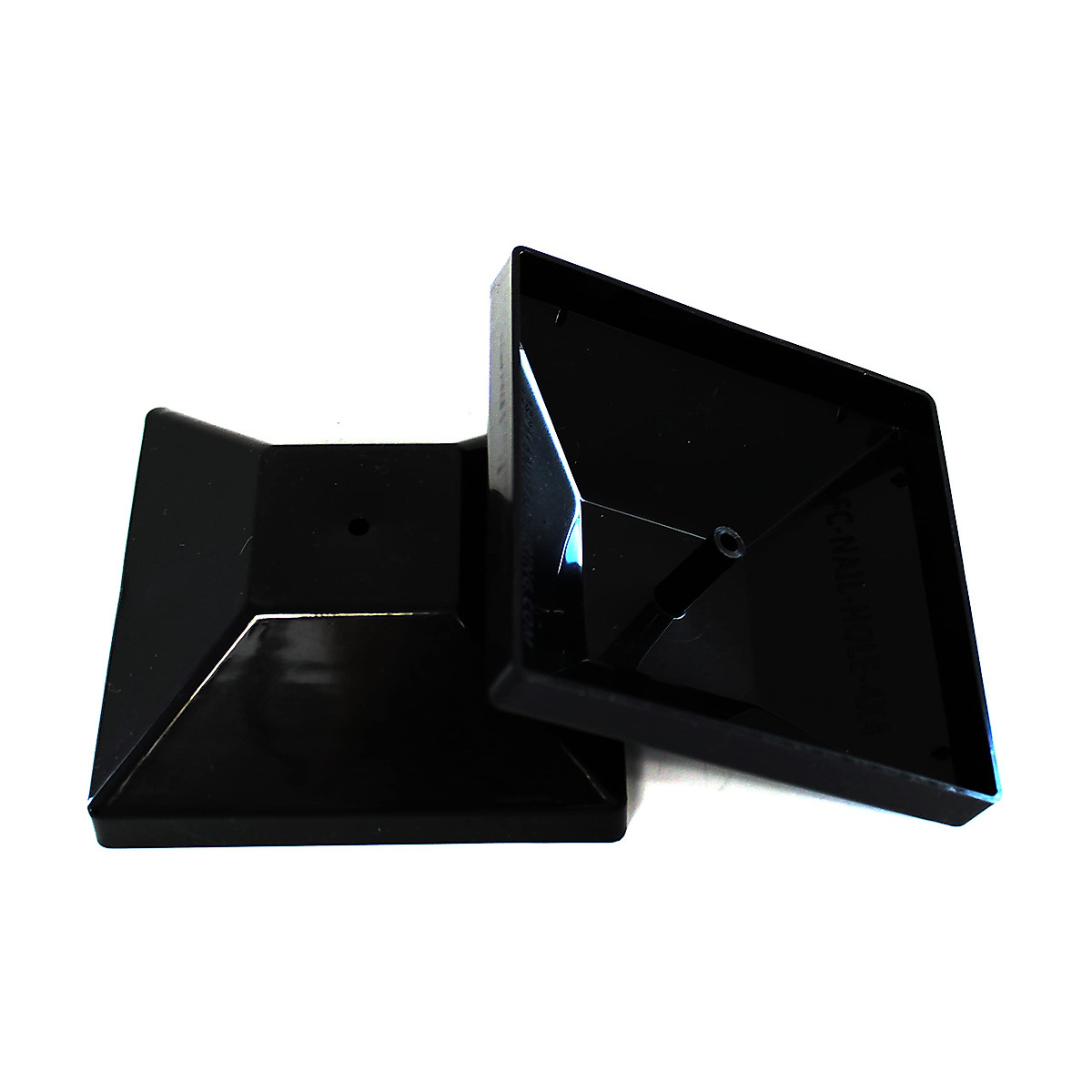 Nominal 4x4 Plastic Fence Post Caps with Nail Hole (3-5/8"x 3-5/8") (12, Black)