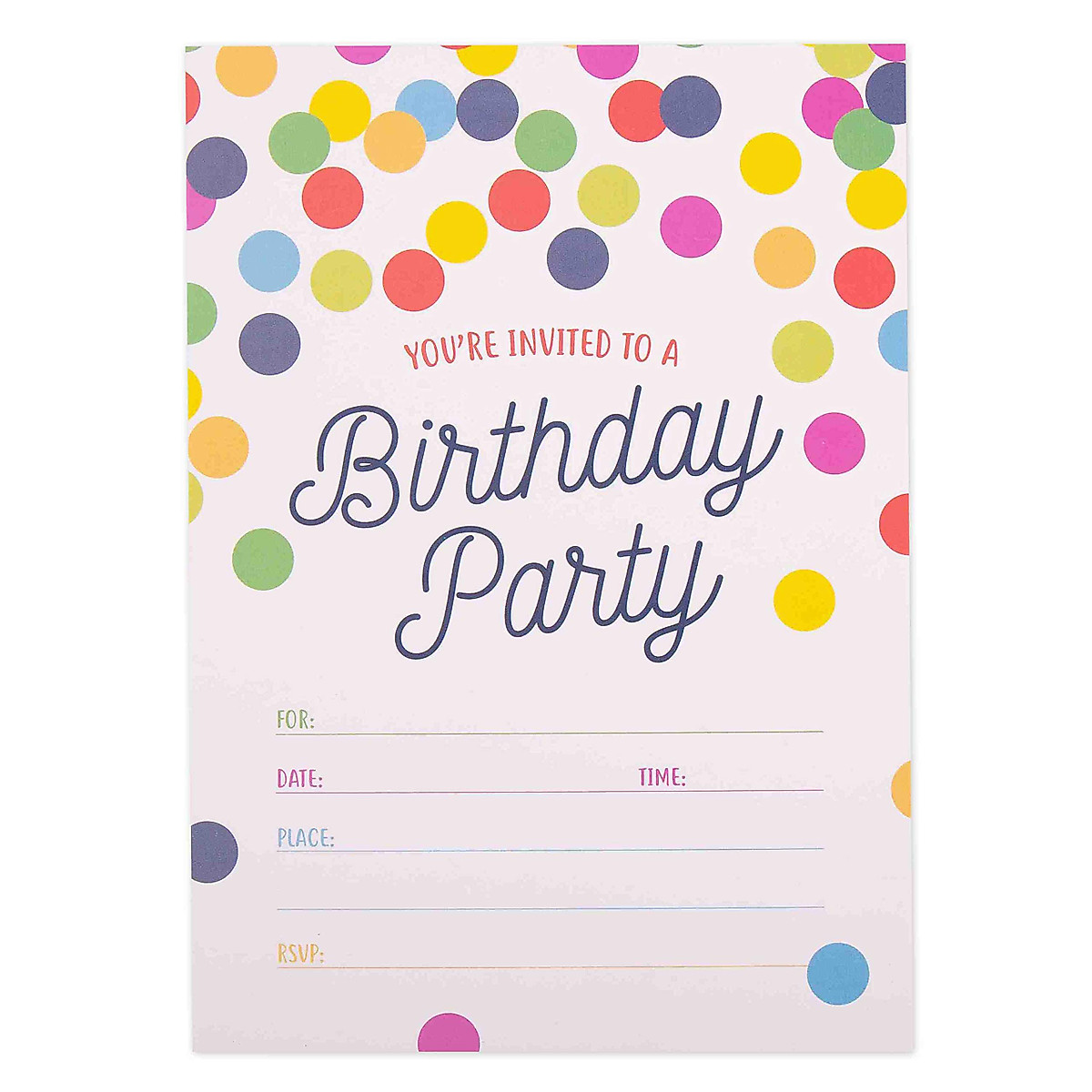 GSM Brands Invitations for Birthday Party - 20 Cards with Envelopes
