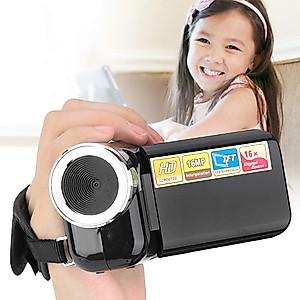 Vipxyc Video Camera Camcorder, 2inch TFT LCD Sceen Vlogging Camera Recorder HD Digital 16X Zoom Camcorder Toy with Micro USB for Kids Gift(Black)