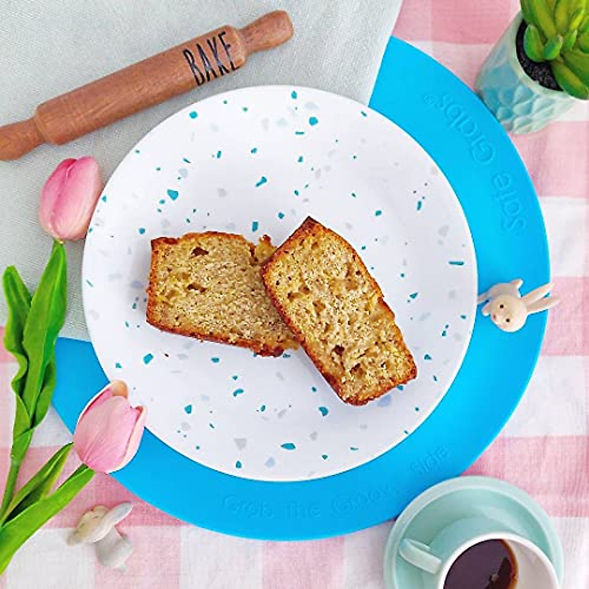 Safe Grabs 2 Color Bundle: Original Multi-Purpose Silicone Microwave Mat | As Seen on Shark Tank, GMA & The View (BPA Free, Heat Resistant, Dishwasher Safe), Blue & Mist