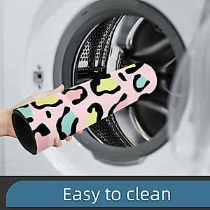 VBFOFBV Bathroom Rugs Absorbent Bath Mats for Bathroom Kitchen Bath Rugs Indoor Outdoor Area Rugs, Pink Leopard Print Lovely Kawaii