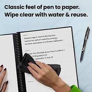 Rocketbook Fusion Reusable Undated Productivity Planner, Executive Size 6x8.8, Camo - Goals, Monthly and Weekly Calendar, Daily To-do List, Lined and Dotted Notes Pages