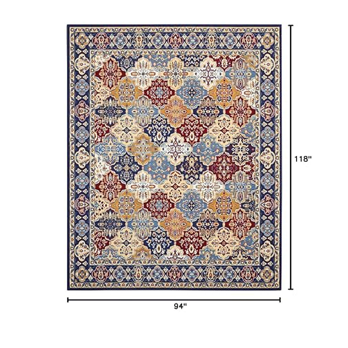 Nourison Grafix Traditional Multicolor 7'10" x 9'10" Area Rug, Easy Cleaning, Non Shedding, Bed Room, Living Room, Dining Room, Kitchen (8x10)