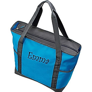 Personalized Zippered Tote| On-The-Go Monogrammed Tote Bag | Customize with a Name or Monogram (Black-Name)