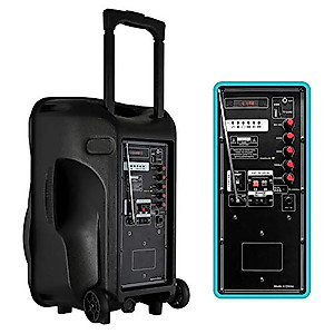 beFree Sound 12 Inch 2500 Watt Bluetooth Rechargeable Portable Party PA Speaker with Illuminating Lights,Black,BFS-12 Portable Speaker